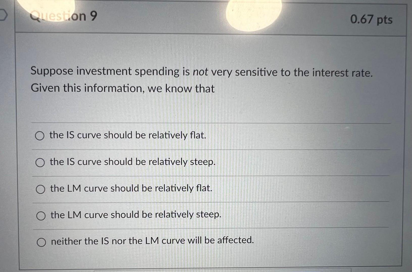 Solved Suppose investment spending is not very sensitive to | Chegg.com