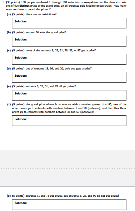 Solved 1. ( 35 ﻿points) 100 ﻿people numbered 1 ﻿through 100 | Chegg.com