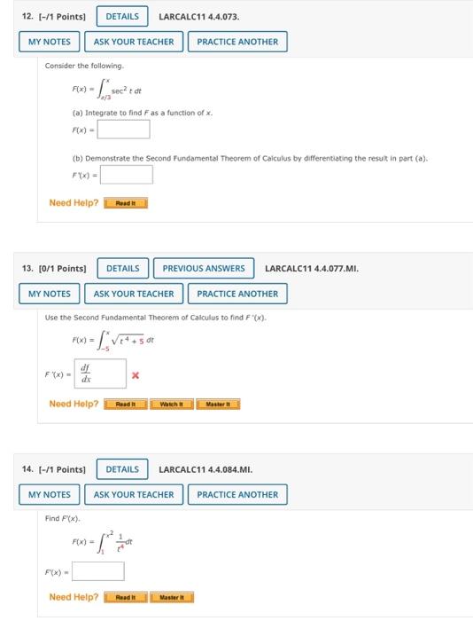 Solved 12. (-/1 Points) DETAILS LARCALC11 4.4.073. MY NOTES | Chegg.com Solved 12. (-/1 Points) DETAILS LARCALC11 4.4.073. MY NOTES | Chegg.com