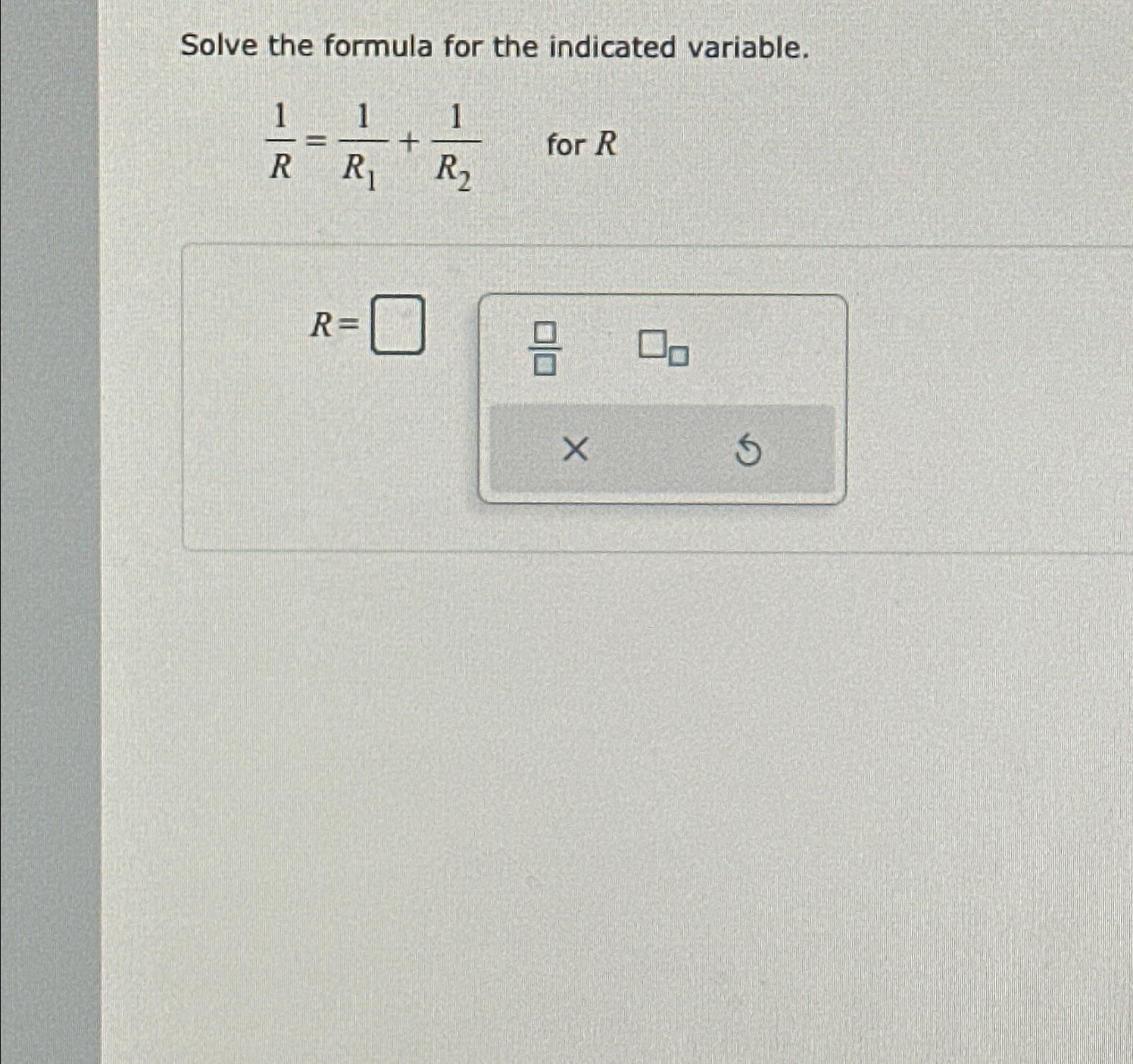 Solved Solve the formula for the indicated | Chegg.com