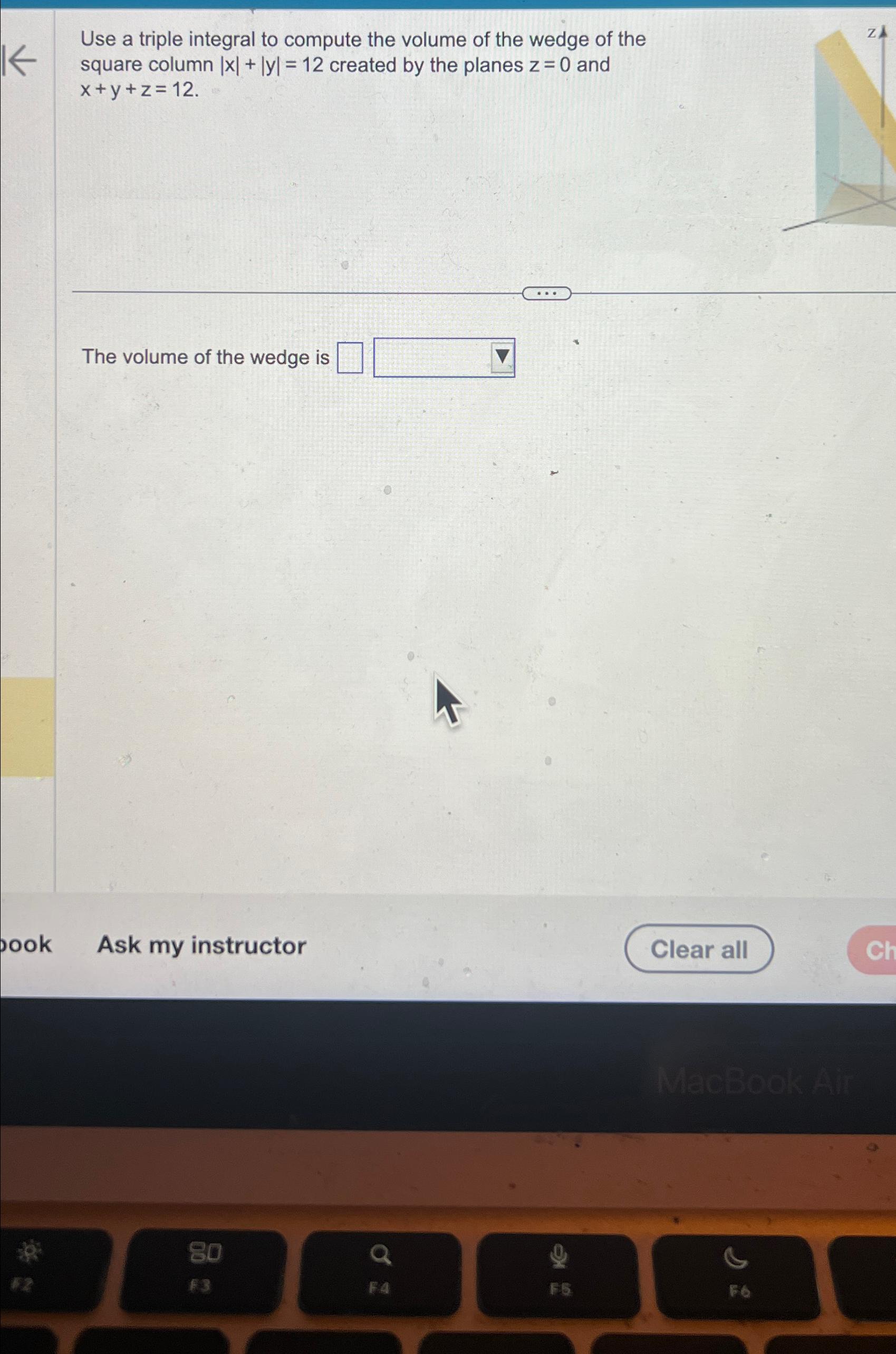 Solved Use a triple integral to compute the volume of the | Chegg.com