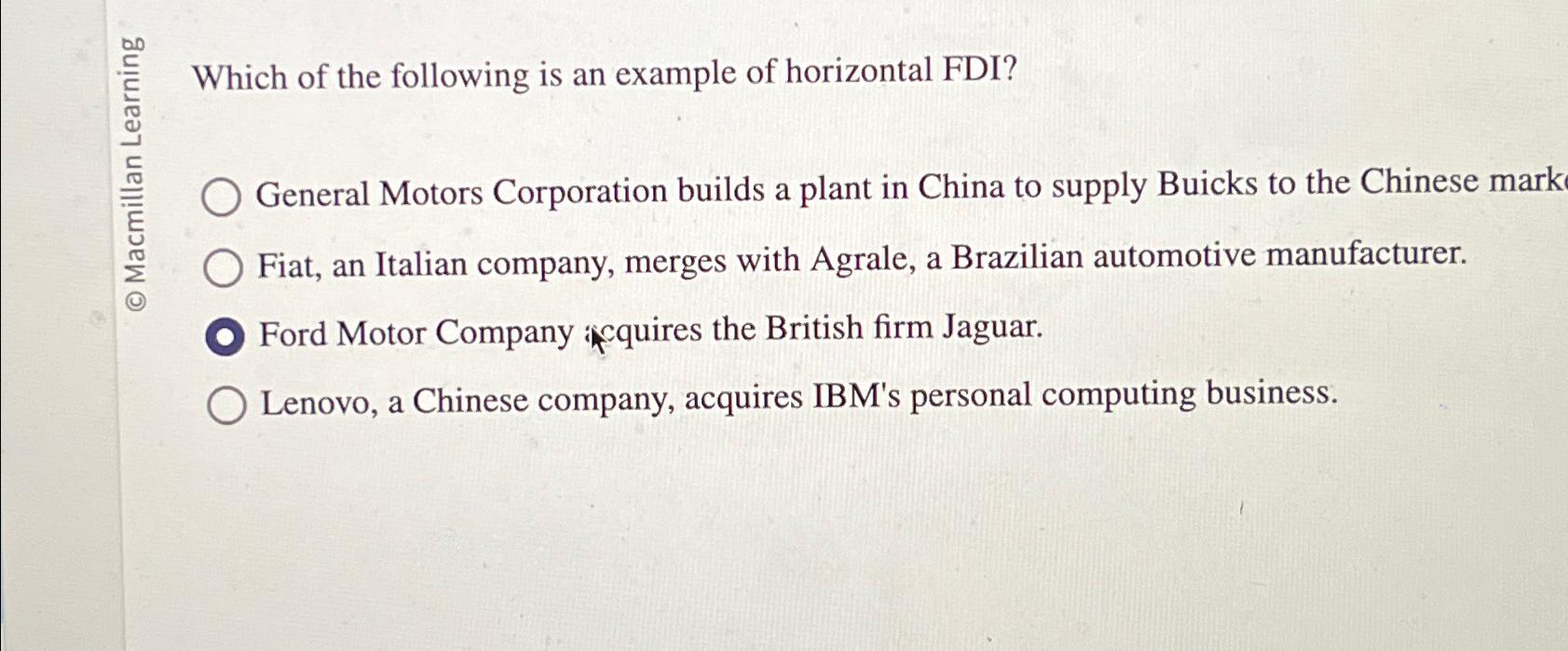 Solved E∞ ﻿Which of the following is an example of | Chegg.com