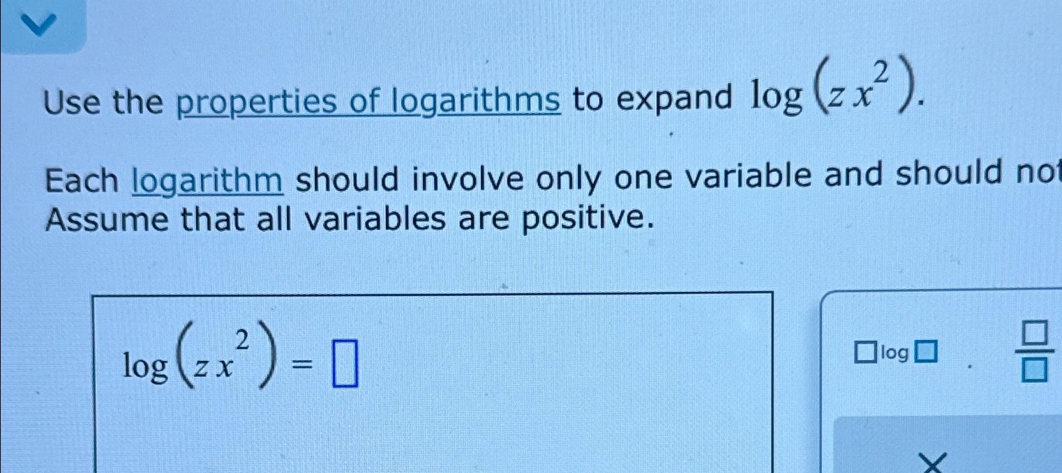 Solved Use the properties of logarithms to expand | Chegg.com