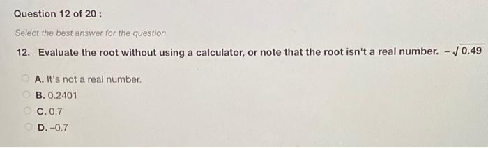 Solved evaluate the root without using a calculator, or note | Chegg.com