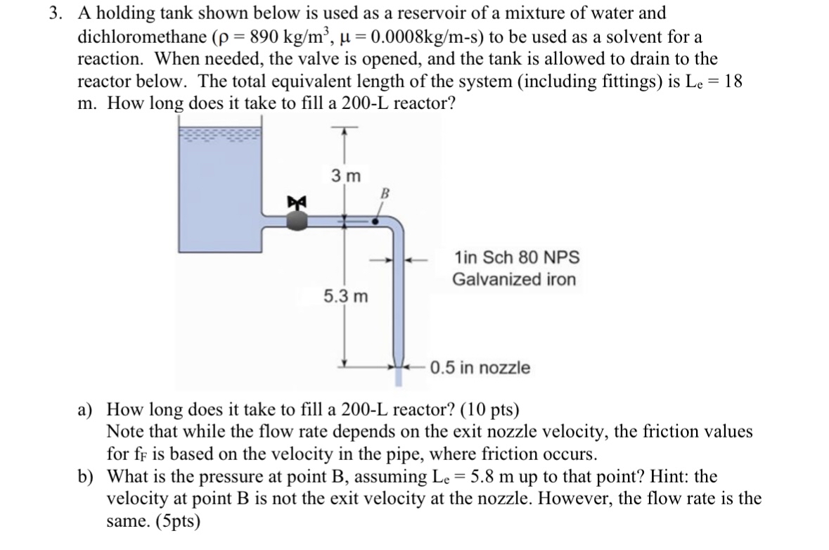 Solved A holding tank shown below is used as a reservoir of | Chegg.com