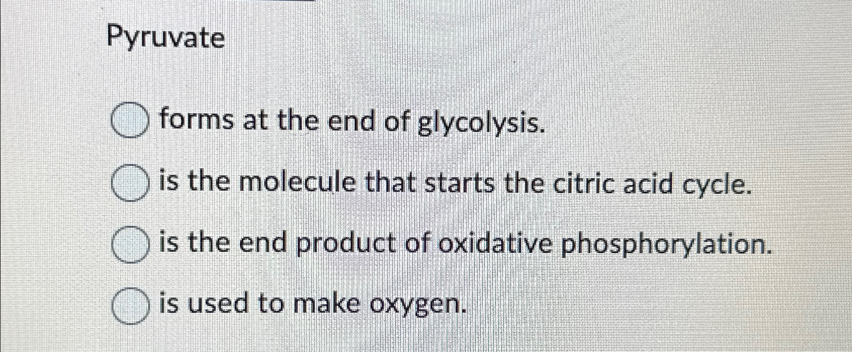 Solved Pyruvateforms at the end of glycolysis.is the | Chegg.com