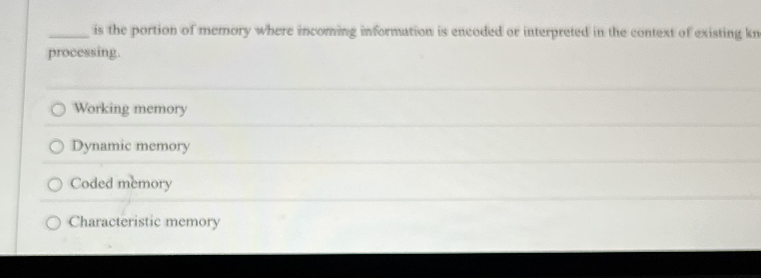 Solved ﻿is the portion of memory where incoming | Chegg.com