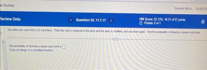Solved You draw one card from a 52 -card deck. Then the card | Chegg.com
