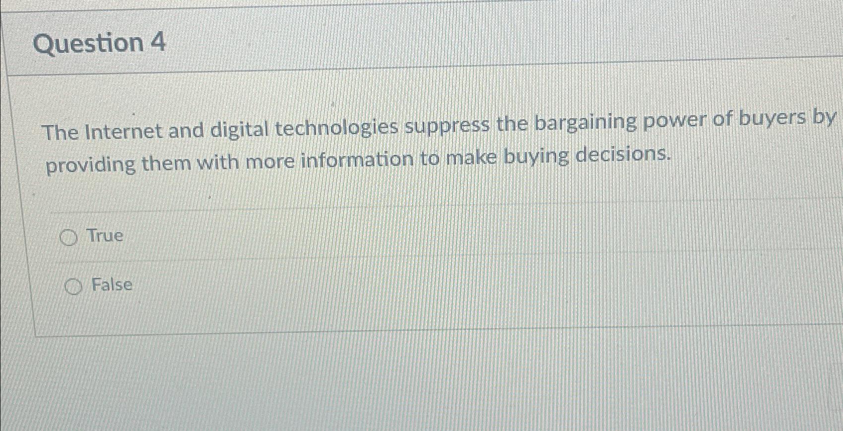 Solved Question 4The Internet and digital technologies | Chegg.com