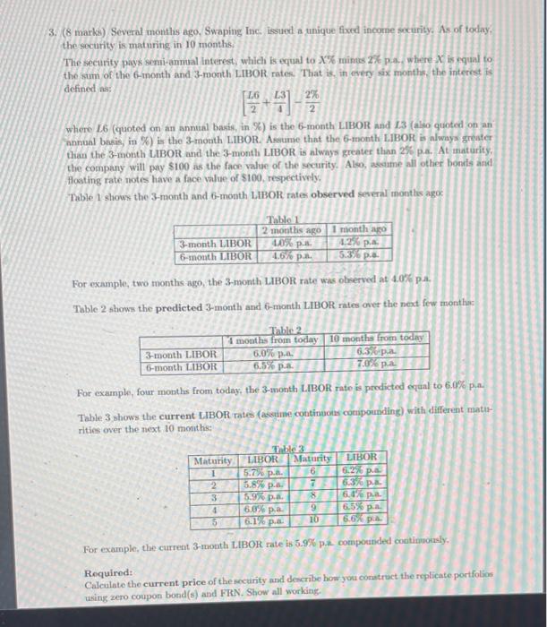 Solved Part 3 (18 marks) Fixed Income Securities The | Chegg.com