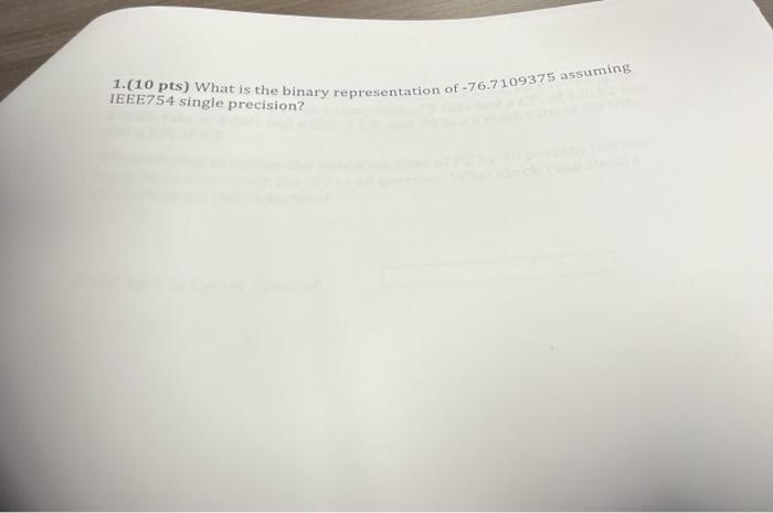 Solved 1. (10 pts) What is the binary representation of | Chegg.com