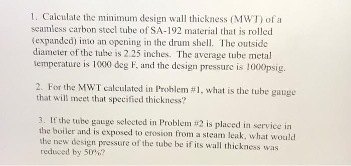 Minimum Wall Thickness Calculator – XCTF