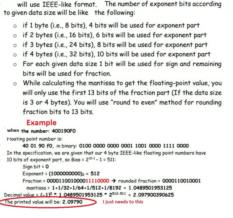 Solved will use IEEE-like format. The number of exponent | Chegg.com