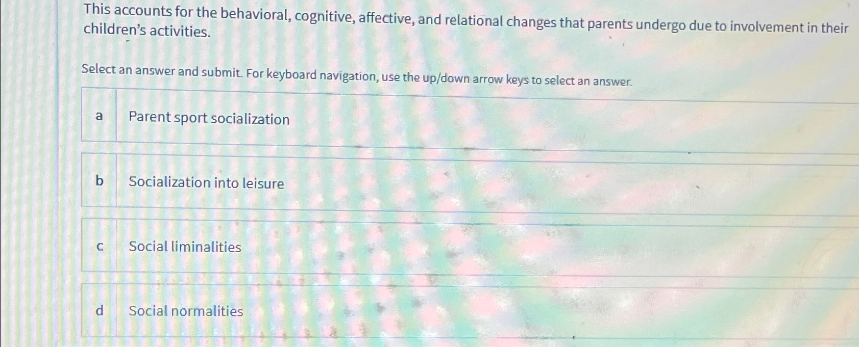 Solved This accounts for the behavioral, cognitive, | Chegg.com