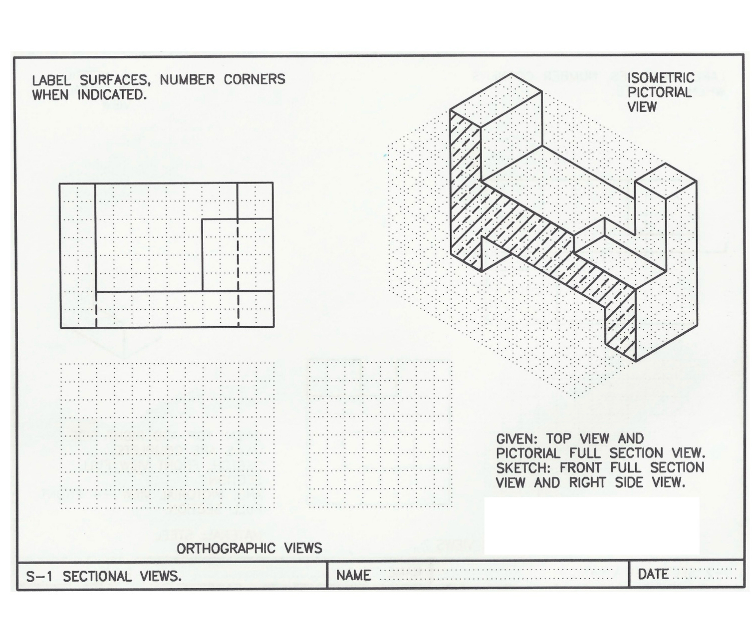 Solved GIVEN: TOP VIEW AND PICTORIAL FULL SECTION | Chegg.com