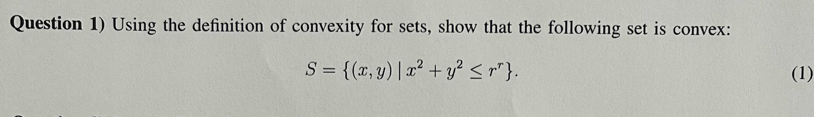 Question 1) ﻿Using the definition of convexity for | Chegg.com