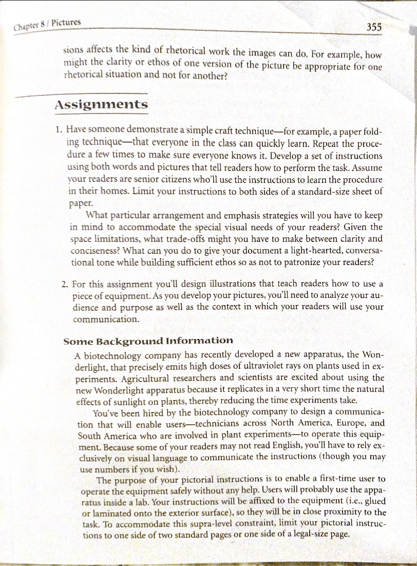 For this assignment, create a set of instructions | Chegg.com