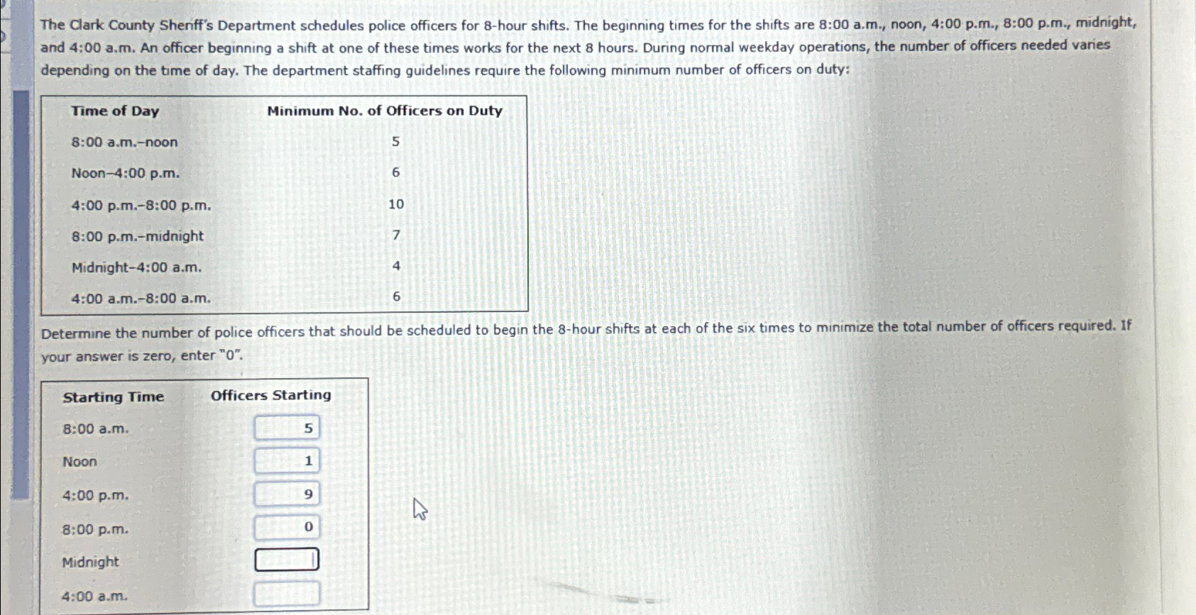 The Clark County Shenff's Department schedules police | Chegg.com