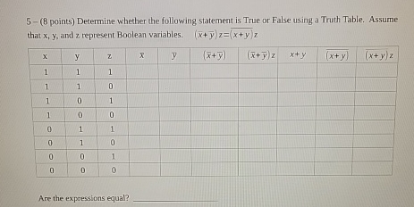 Solved 5 - ﻿determine whether the following statement is | Chegg.com