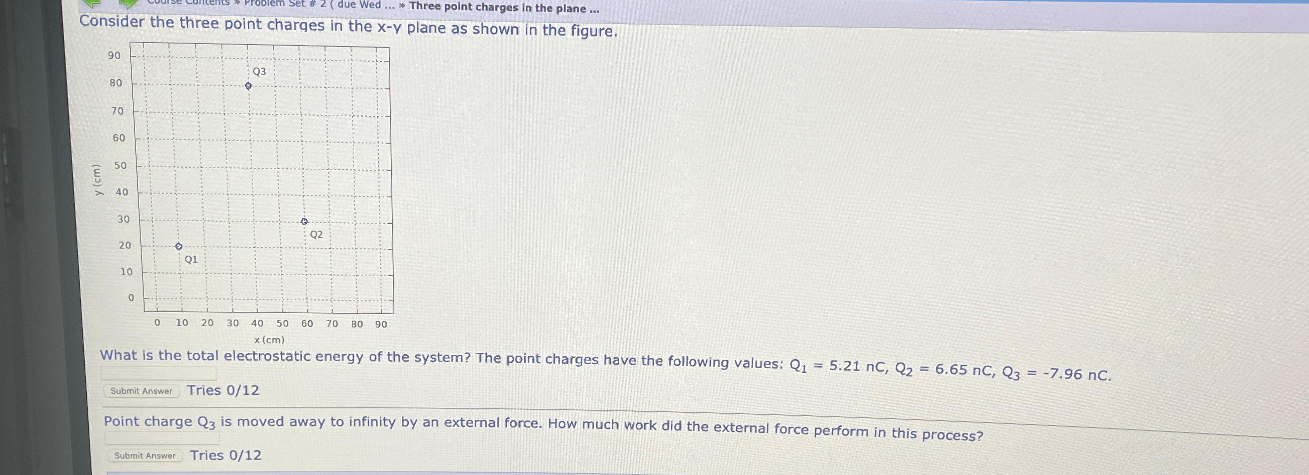 Solved Consider the three nnint mharna in tha.....-lane as | Chegg.com