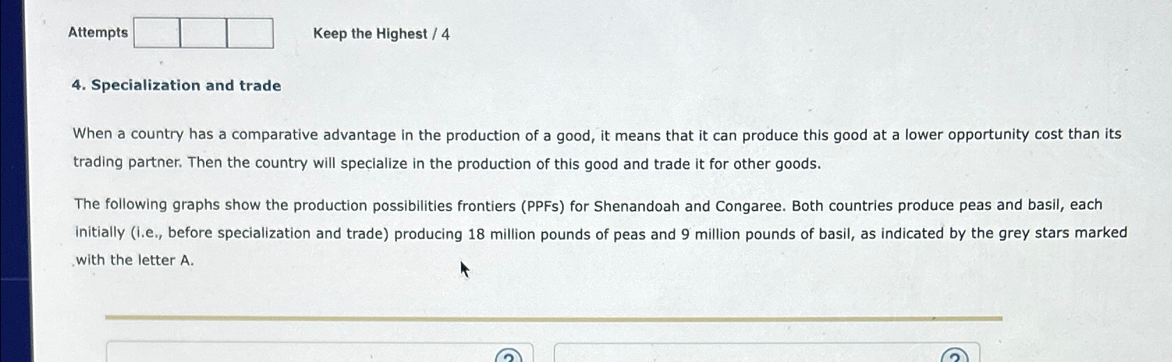 Solved AttemptsKeep the Highest / 44. ﻿Specialization and | Chegg.com