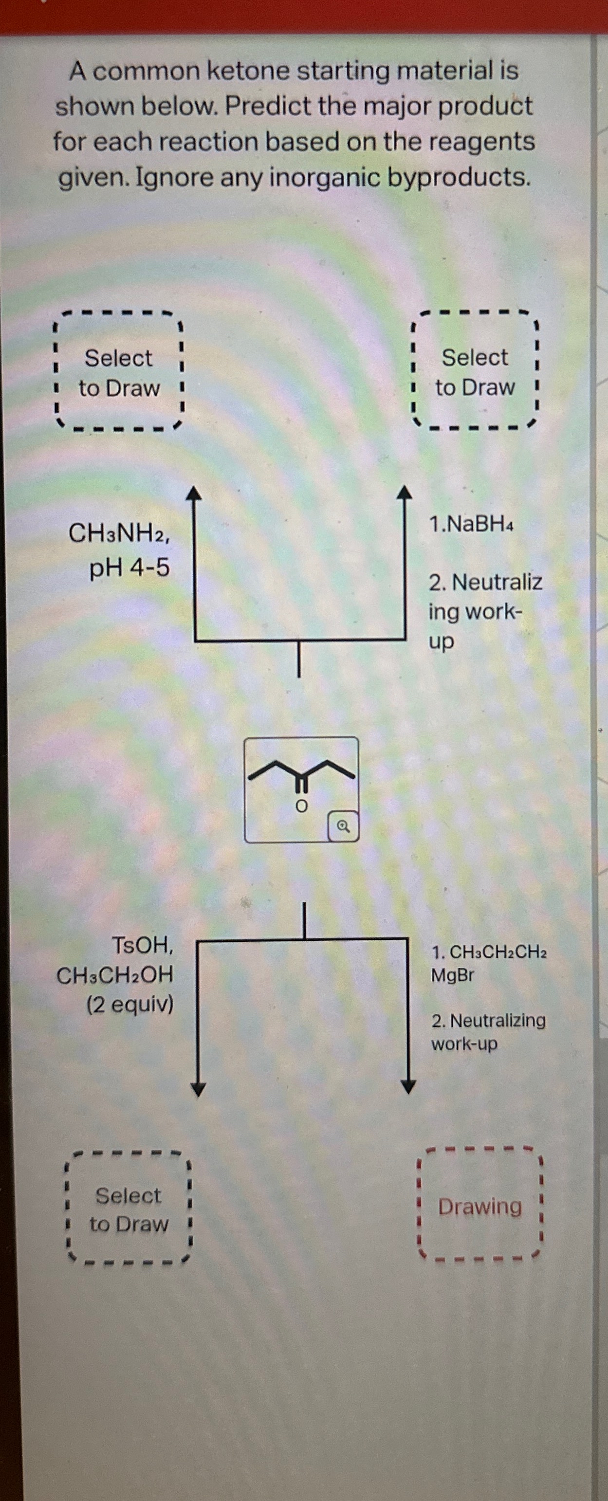 Solved A common ketone starting material is shown below. | Chegg.com
