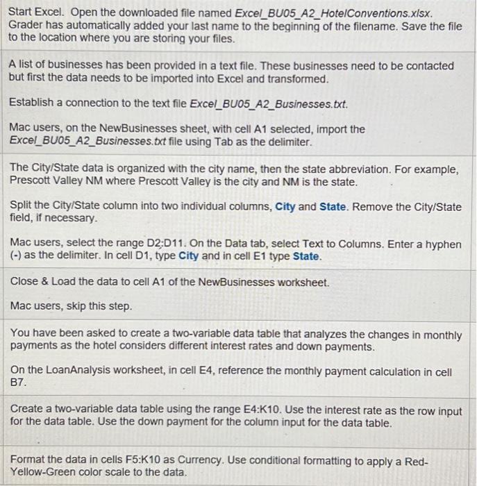 Solved Start Excel. Open the downloaded file named | Chegg.com