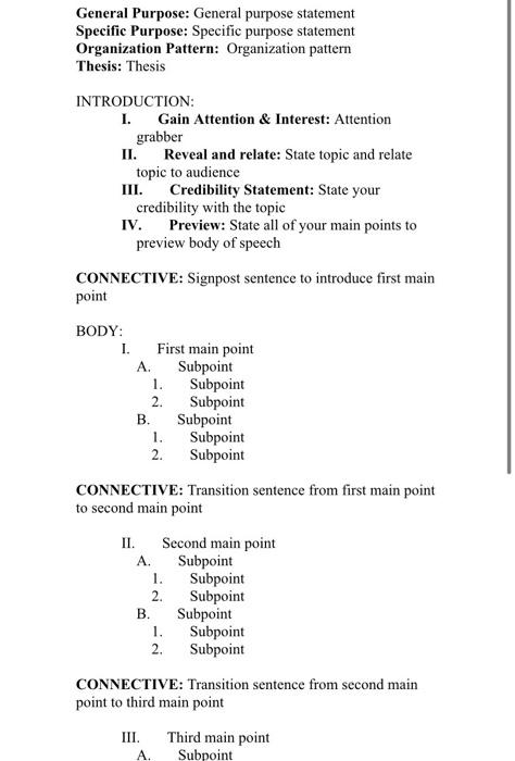 INFORMATIVE SPEECH PROPOSAL ON COVID 1, General | Chegg.com