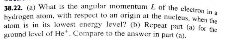 Solved 38.22. (a) ﻿What is the angular momentum L ﻿of the | Chegg.com