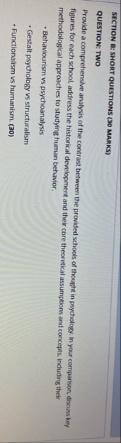 Solved SECTION B: SHORT QUESTIONS (30 ﻿MARKS)QUESTION: | Chegg.com