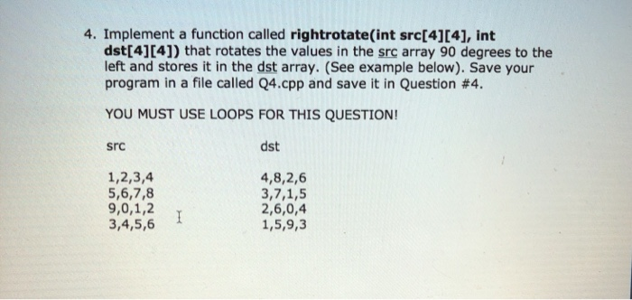 Solved 4. Implement a function called rightrotate(int | Chegg.com
