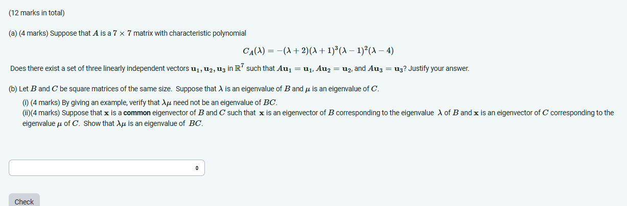 Solved (12 ﻿marks in ﻿total)(a) (4 ﻿marks) ﻿Suppose that | Chegg.com