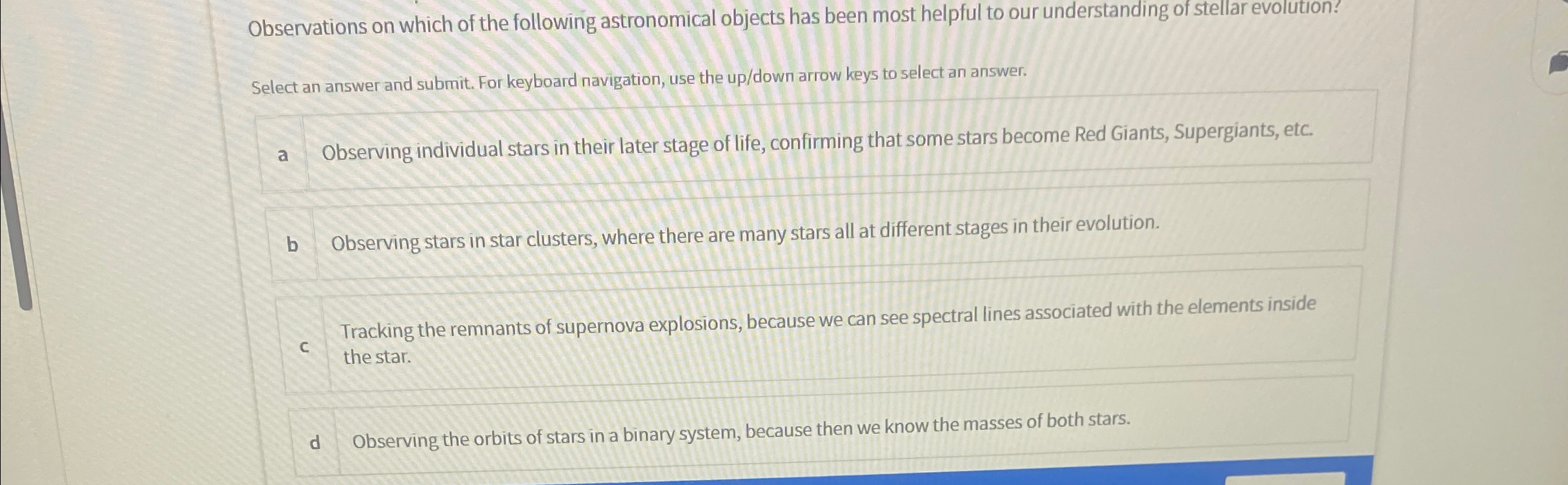 Solved Observations on which of the following astronomical | Chegg.com