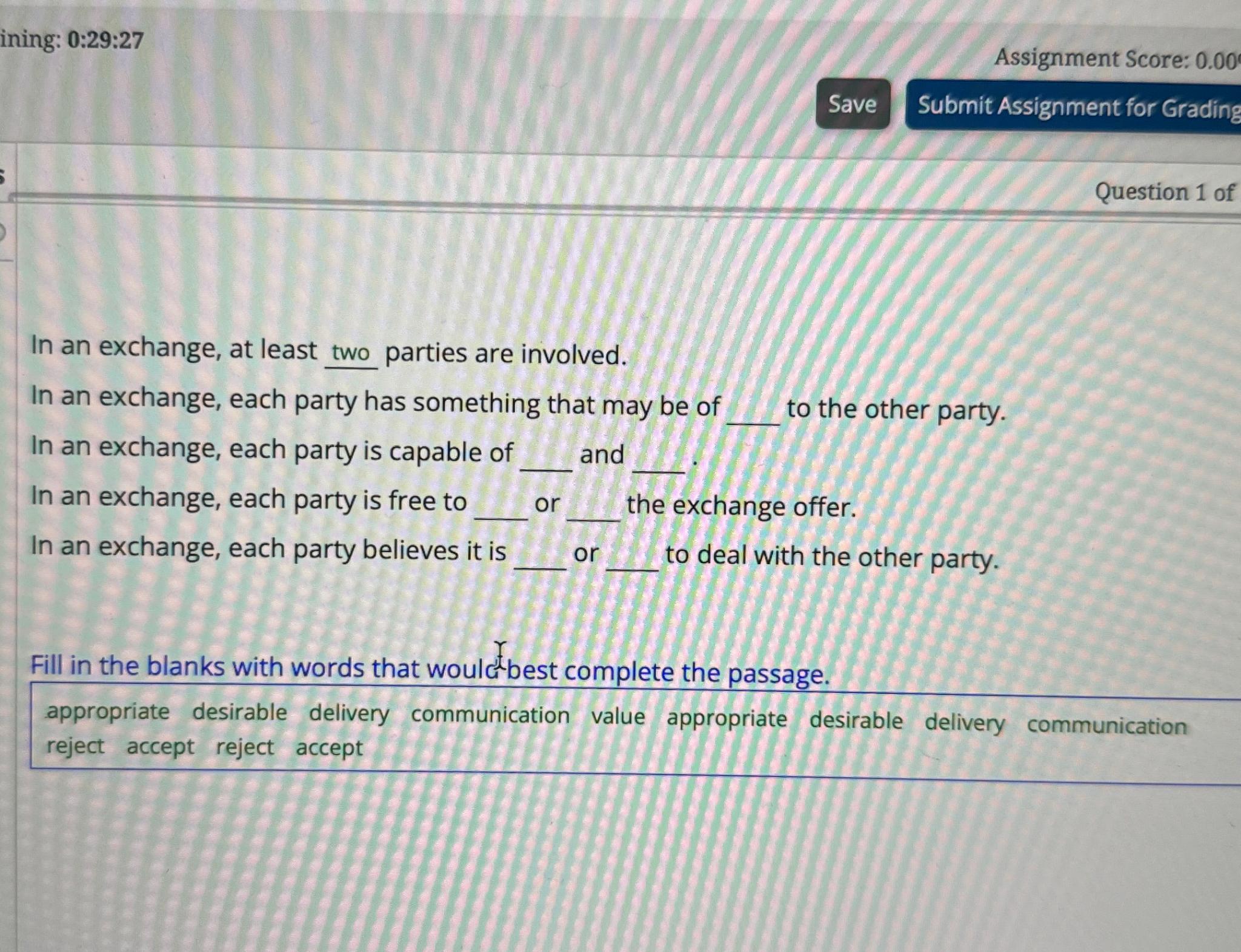 Solved ining: 0:29:27Assignment Score: 0.00Submit Assignment | Chegg.com