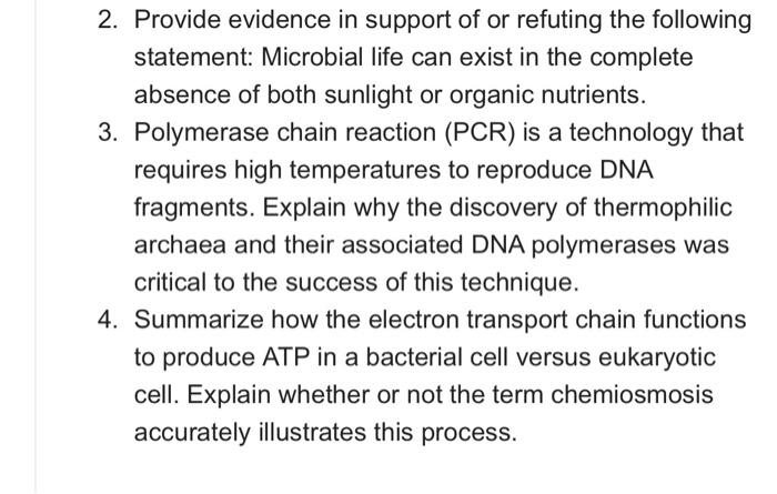 Solved 2. Provide evidence in support of or refuting the | Chegg.com