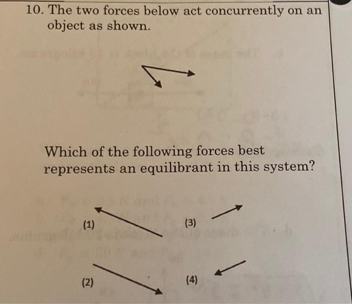 Solved 10 The Two Forces Below Act Concurrently On An