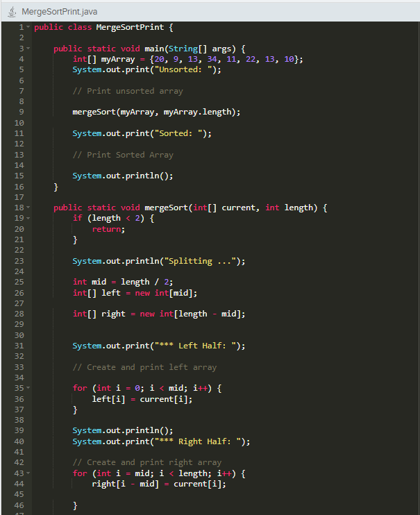 Solved Mergesort is a complicated process, but what is it | Chegg.com