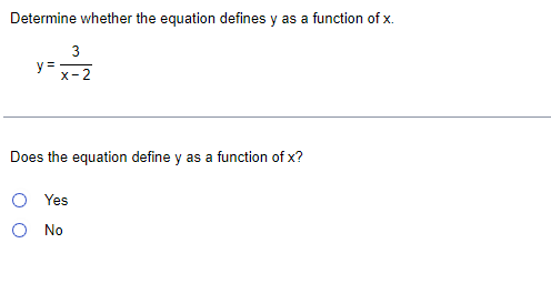 Solved Determine whether the equation defines y ﻿as a | Chegg.com