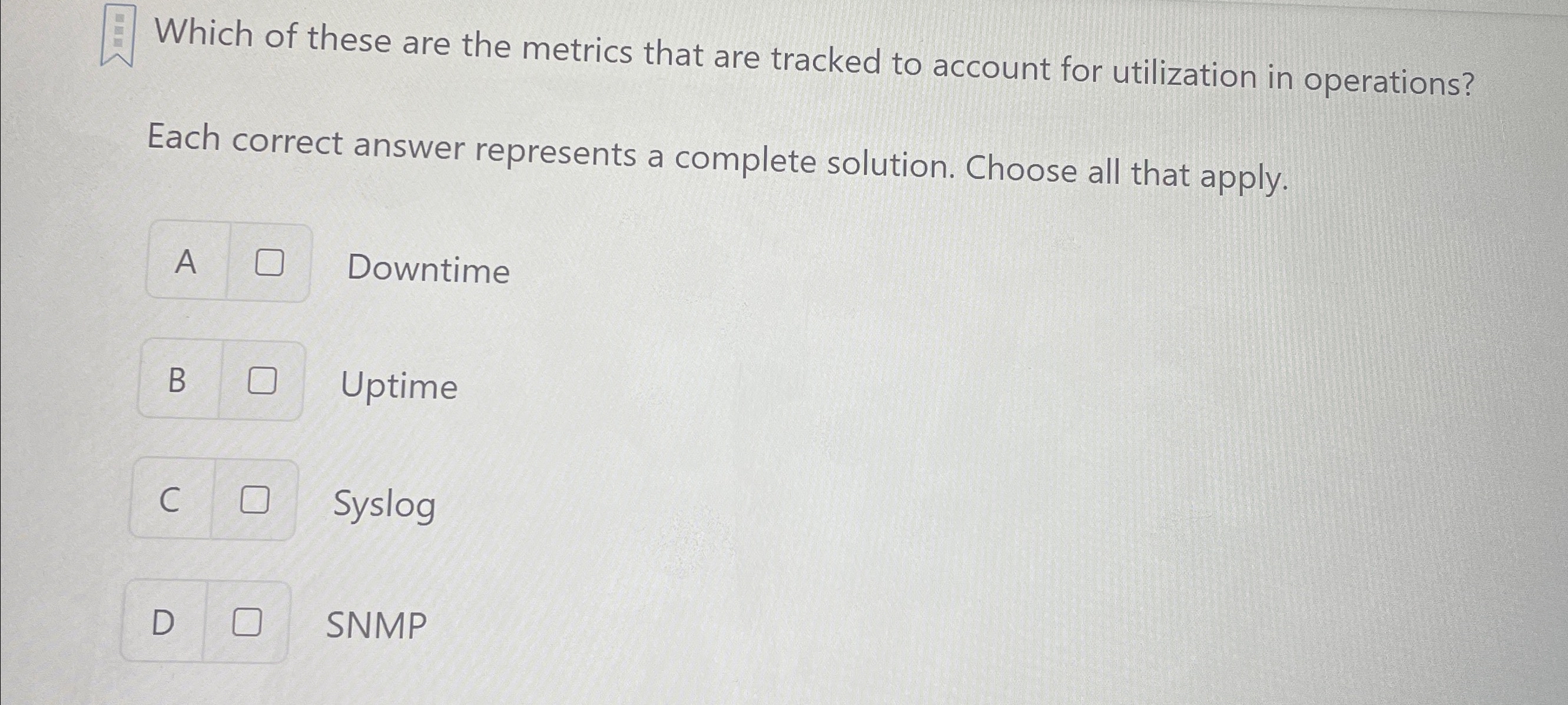 Solved Which of these are the metrics that are tracked to | Chegg.com