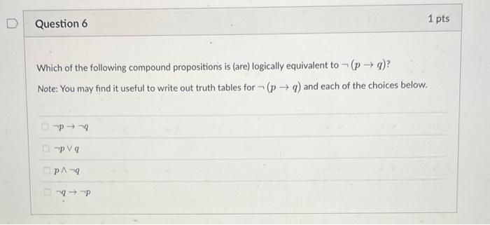Solved Which of the following compound propositions is (are) | Chegg.com