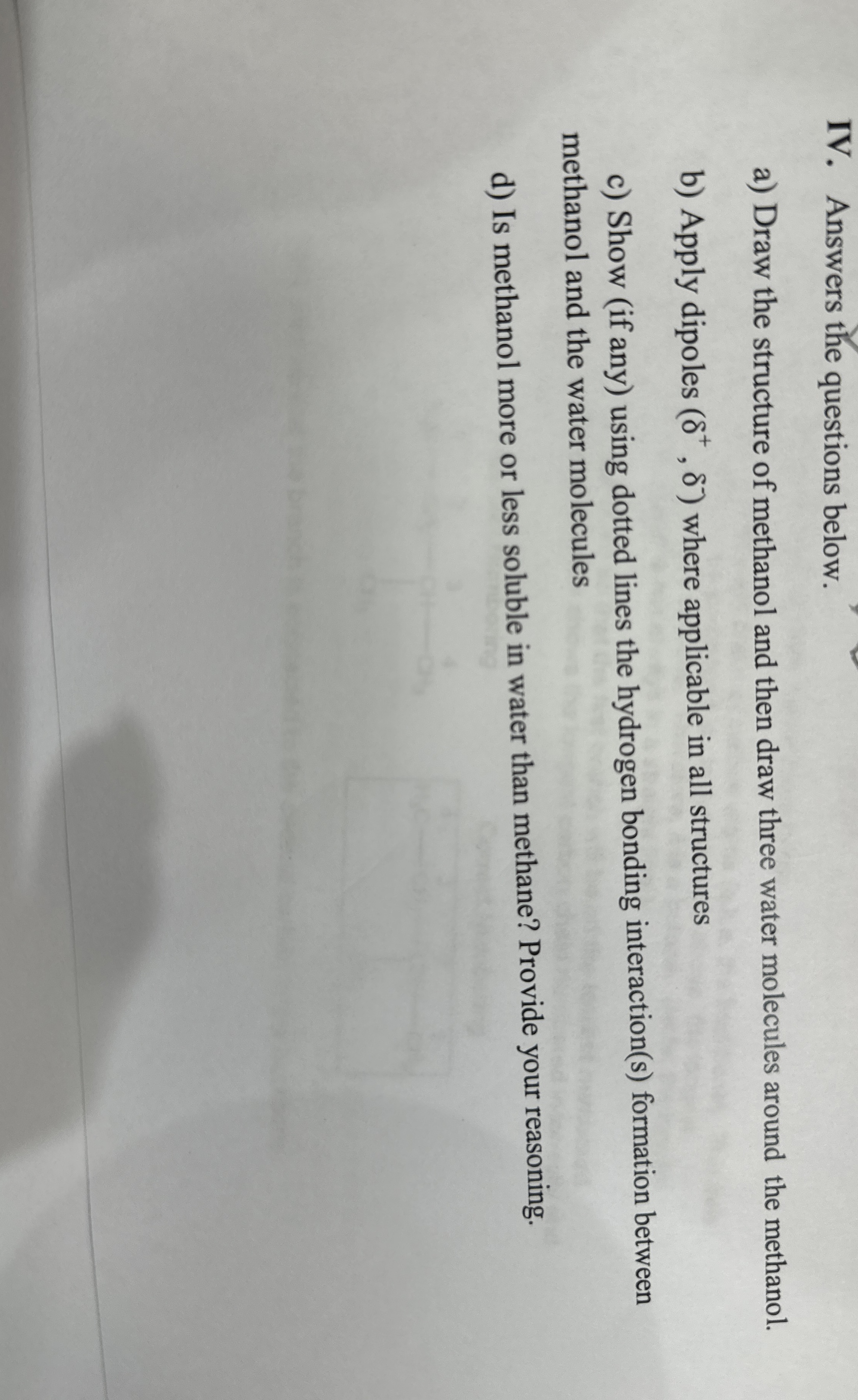 Solved IV. ﻿Answers the questions below.a) ﻿Draw the | Chegg.com