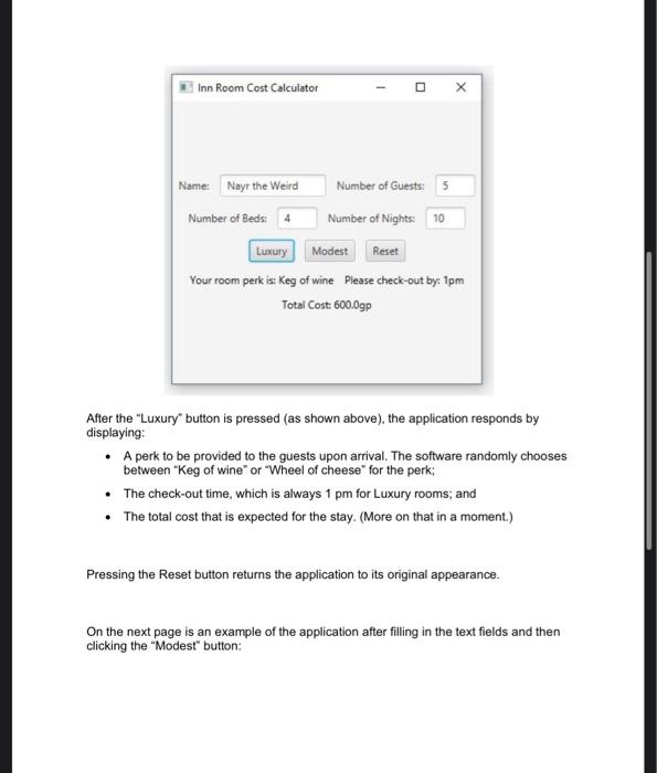 Solved Inn Room Booking The Golden Dragon Inn has hired you | Chegg.com