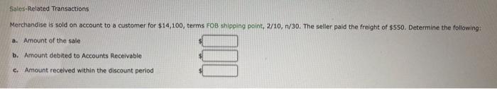 Solved Sales-Related Transactions Merchandise is sold on | Chegg.com