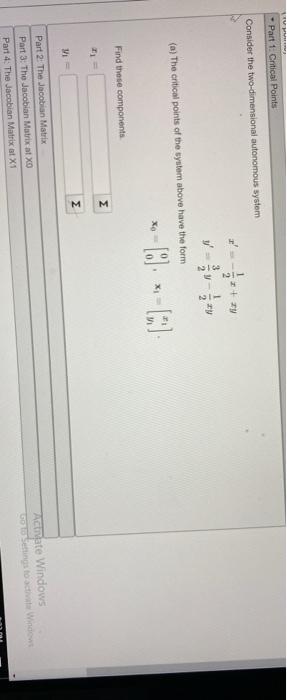 Solved - Part 1: Critical Points Consider the | Chegg.com