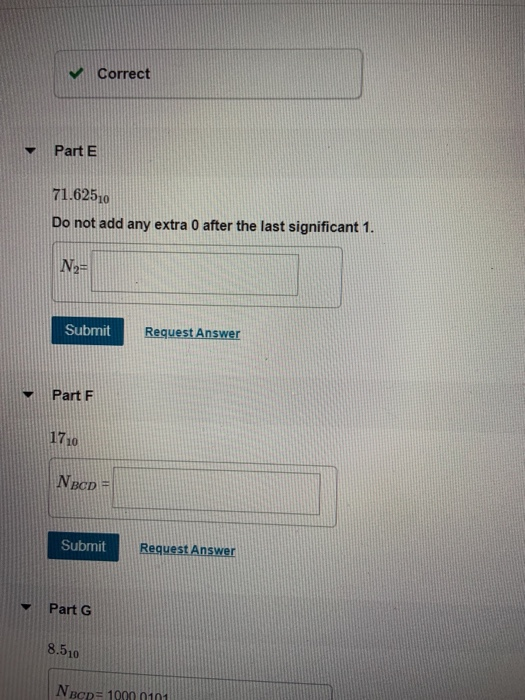 Solved Express the following decimal numbers in binary form | Chegg.com