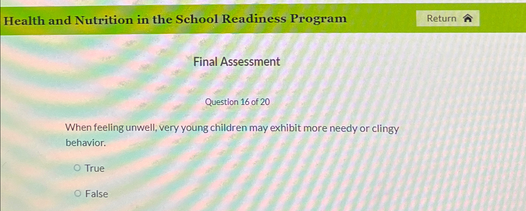 Solved Health and Nutrition in the School Readiness | Chegg.com