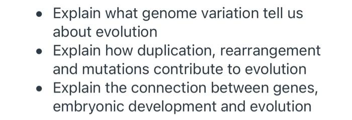 Solved • Explain what genome variation tell us about | Chegg.com