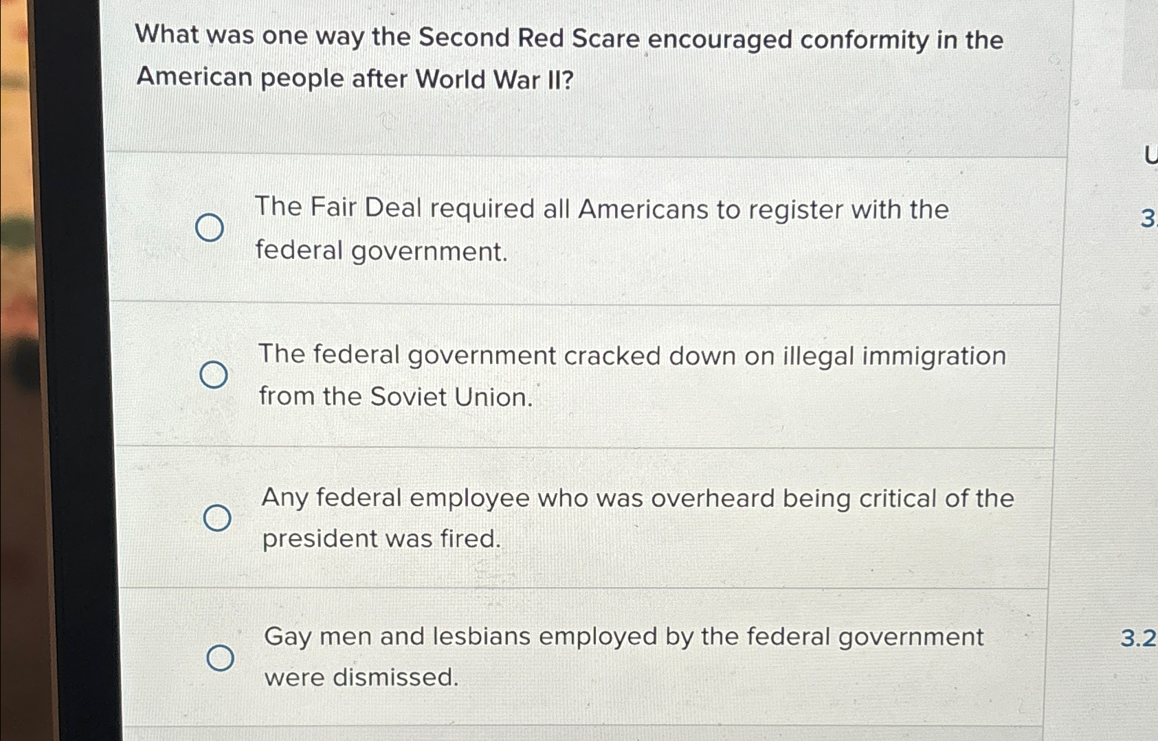 Solved What was one way the Second Red Scare encouraged | Chegg.com
