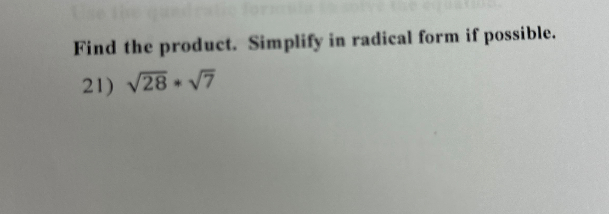 Solved Find the product. Simplify in radical form if | Chegg.com