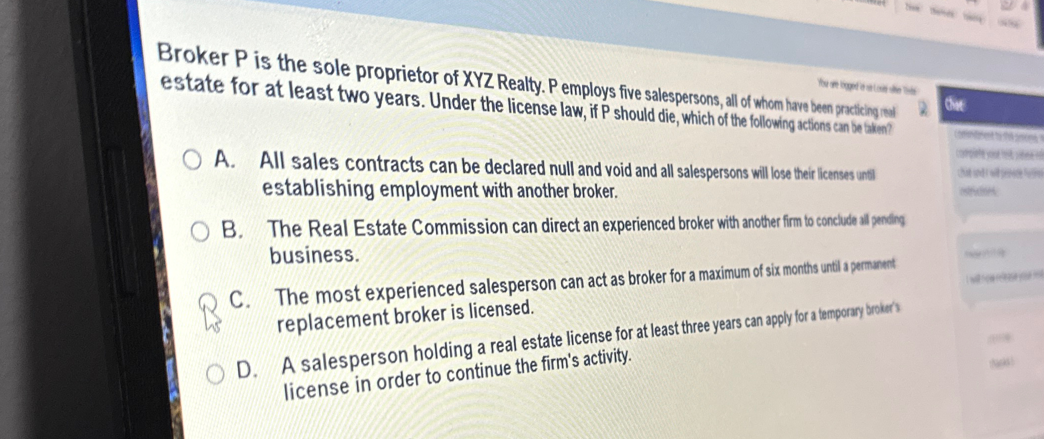 Solved Broker P ﻿is the sole proprietor of XYZ Realty. P | Chegg.com